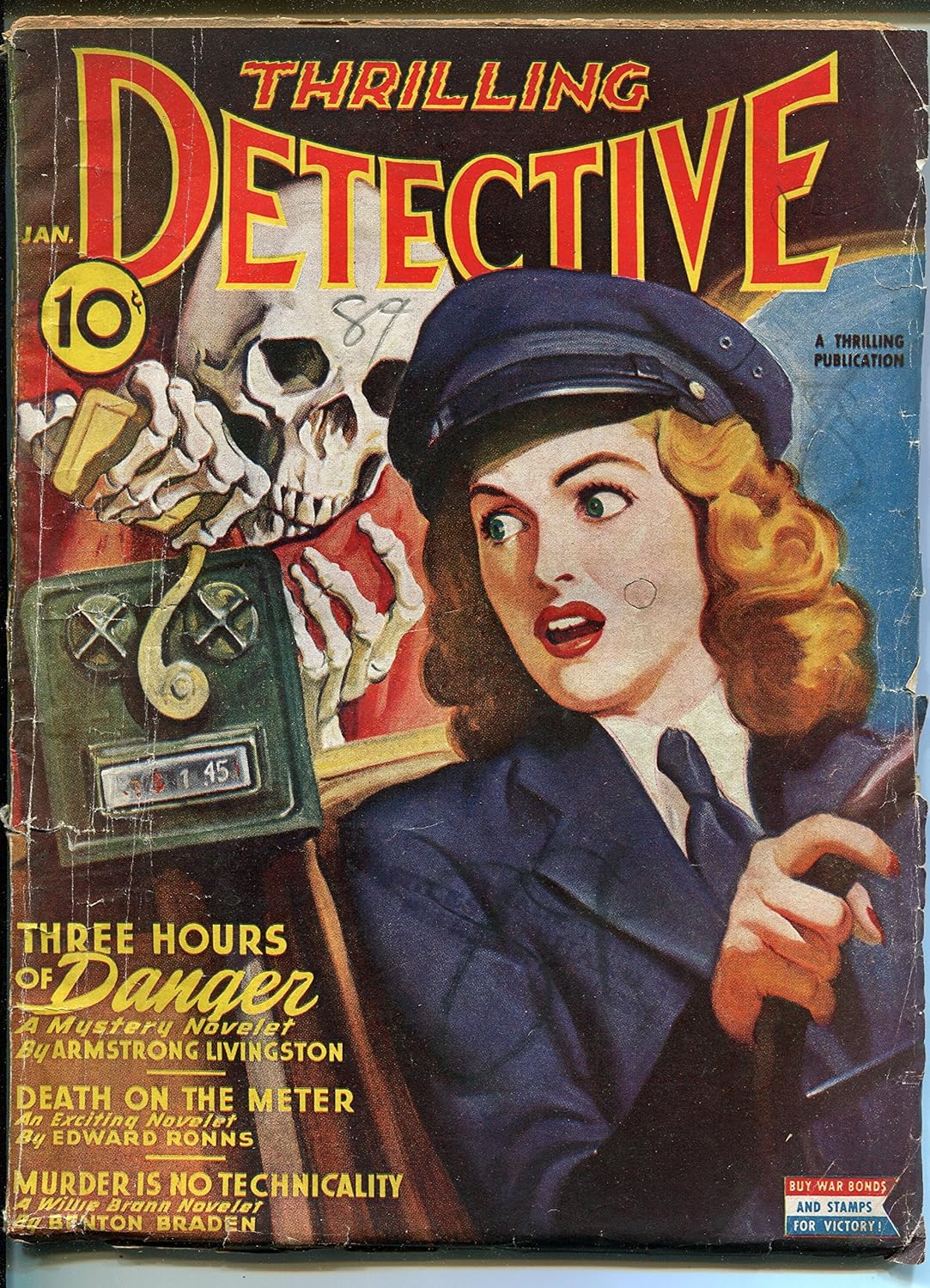 THRILLING DETECTIVE 01/1945-HARD BOILED CRIME-SKELETON-JOHN STEINBECK ...