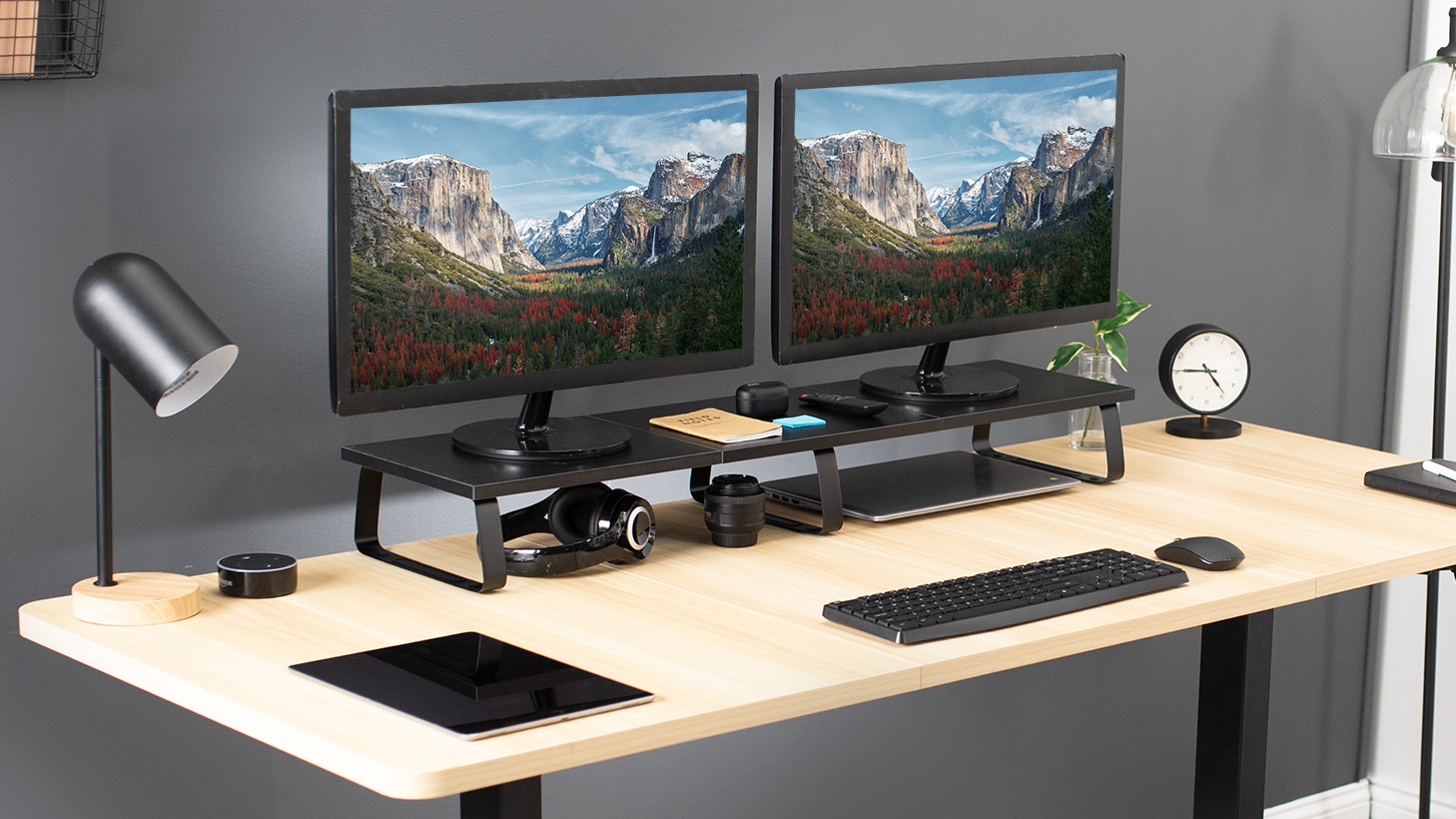 Electronikz - VIVO 39 inch Extra Long Monitor Stand, Wood & Steel ...