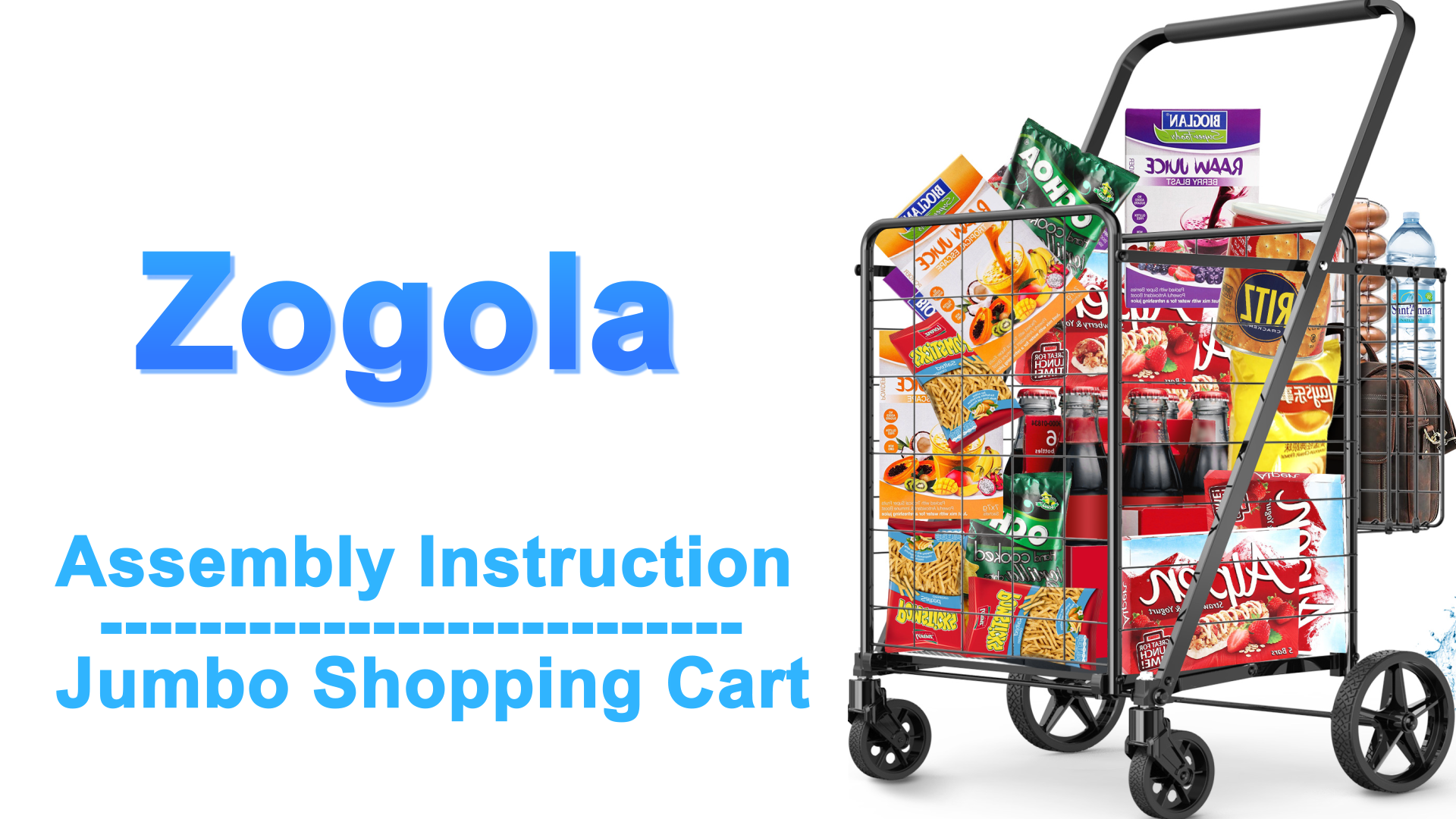 Watch Zogola Upgrade Jumbo Foldable Shopping Cart Assembly Video on ...