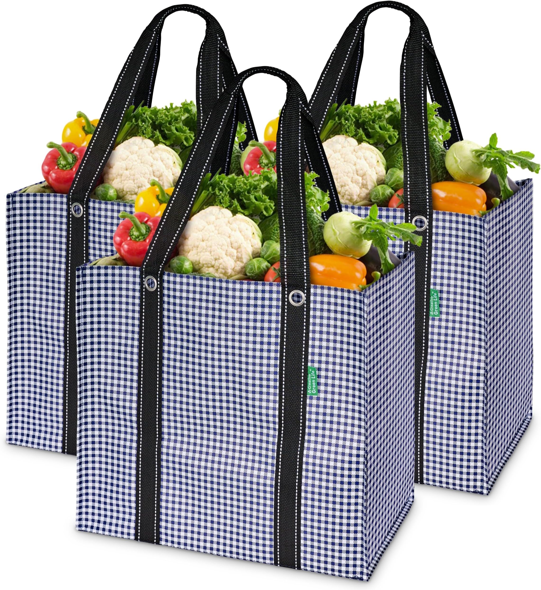 Amazon.com: BALEINE 3Pk Reusable Grocery Bags + 2Pk Insulated Reusable ...