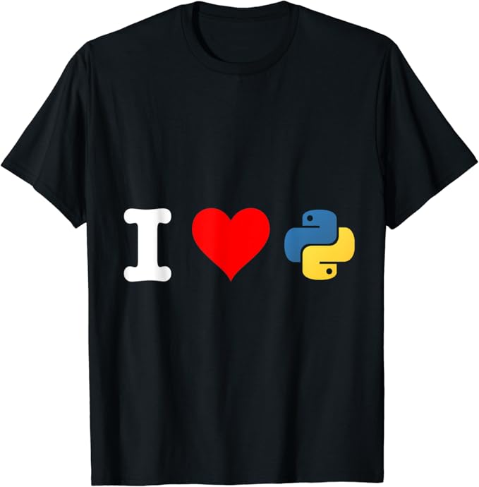 Amazon.com: I love Python | Programming language Design T-Shirt ...