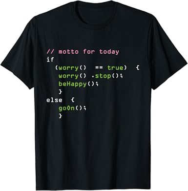 Amazon.com: Programmers Motto For Today Programming T-Shirt : Clothing ...