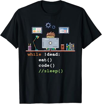 Amazon.com: Computer Science Python Programmer Eat Code Sleep T-Shirt ...