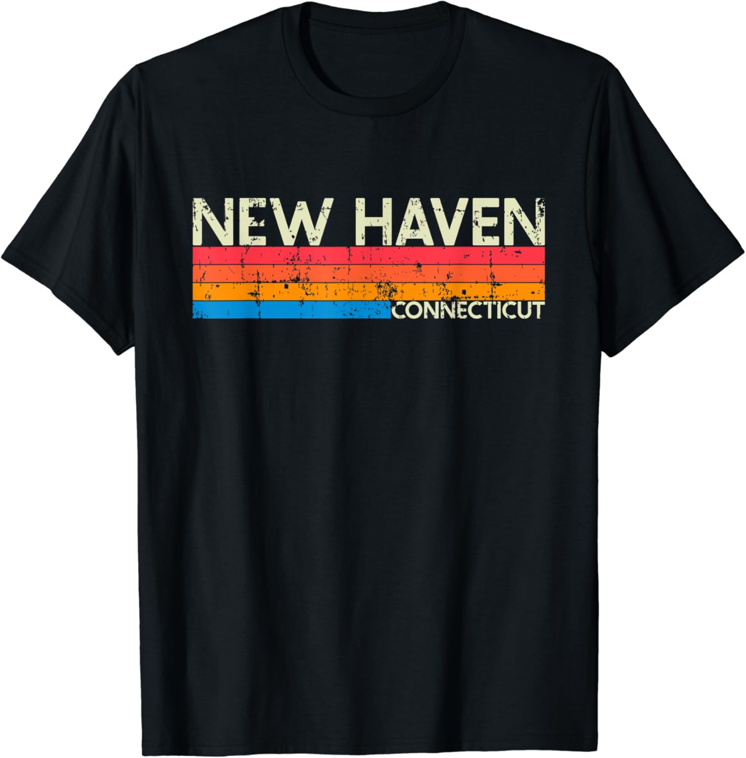 Amazon.com: Vintage Retro New Haven Connecticut Distressed T-Shirt ...