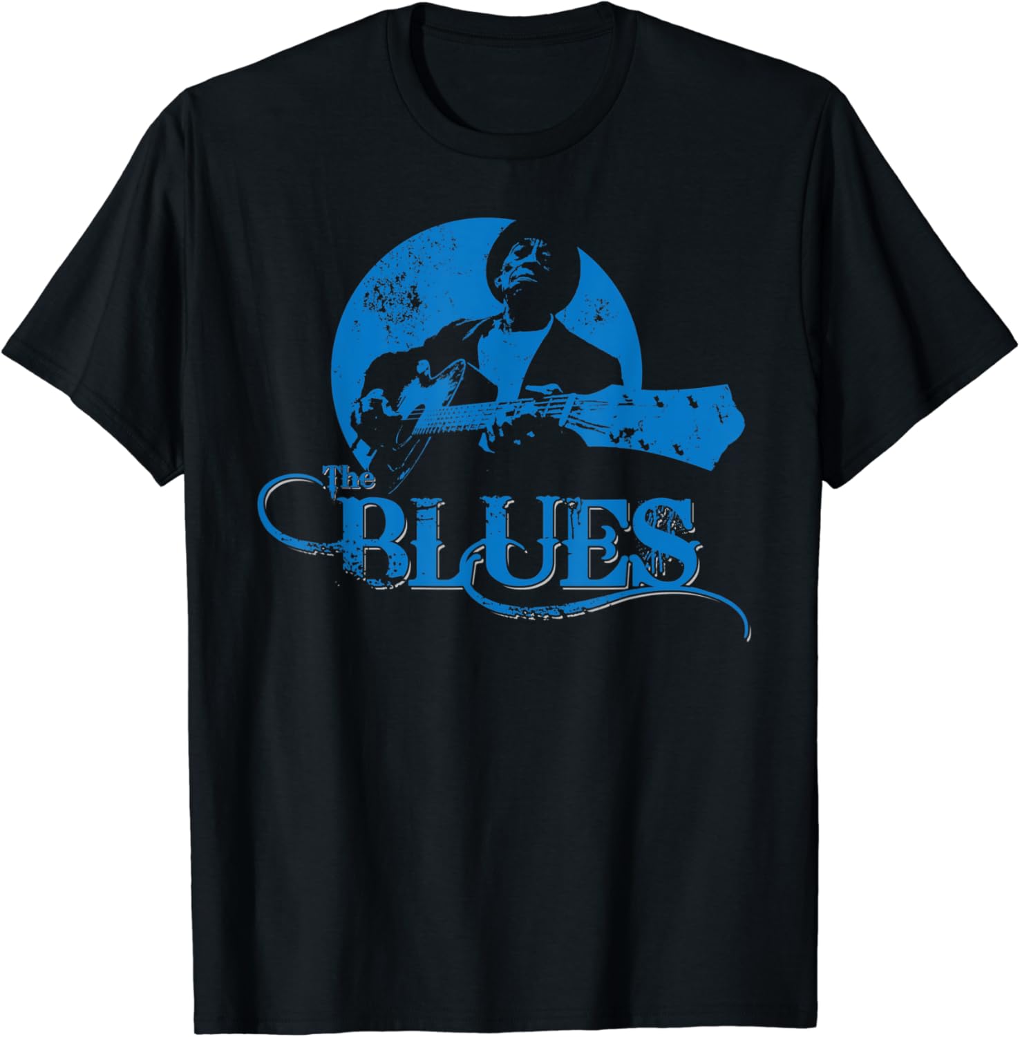 The Blues Design - Guitar Player, Guitarist Gift Distressed T-Shirt ...