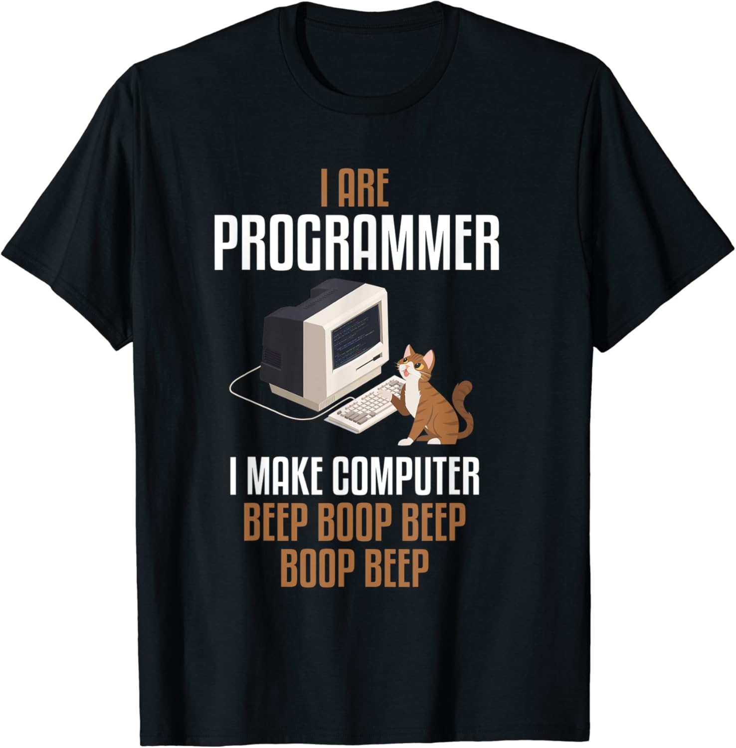 I Are Programmer Funny Programming Cat T-Shirt : Amazon.co.uk: Fashion