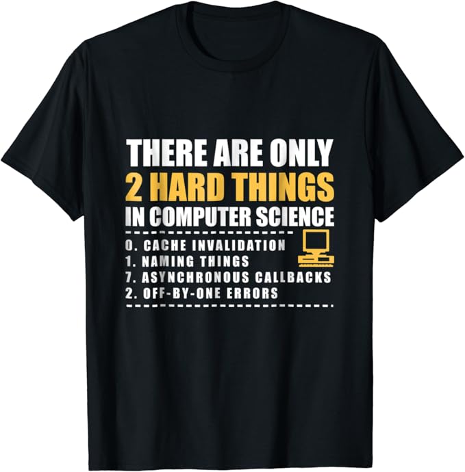 Amazon.com: There are only 2 hard things in computer science shirt ...