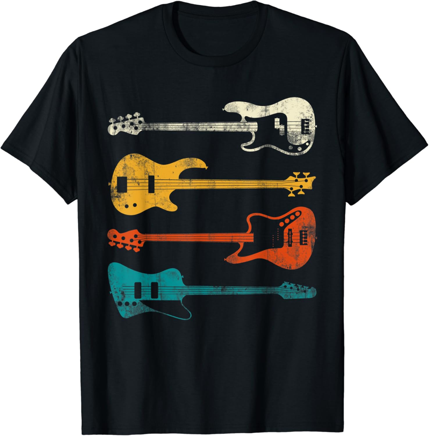 Amazon.com: Colorful Bass Guitar T-Shirt : Clothing, Shoes & Jewelry