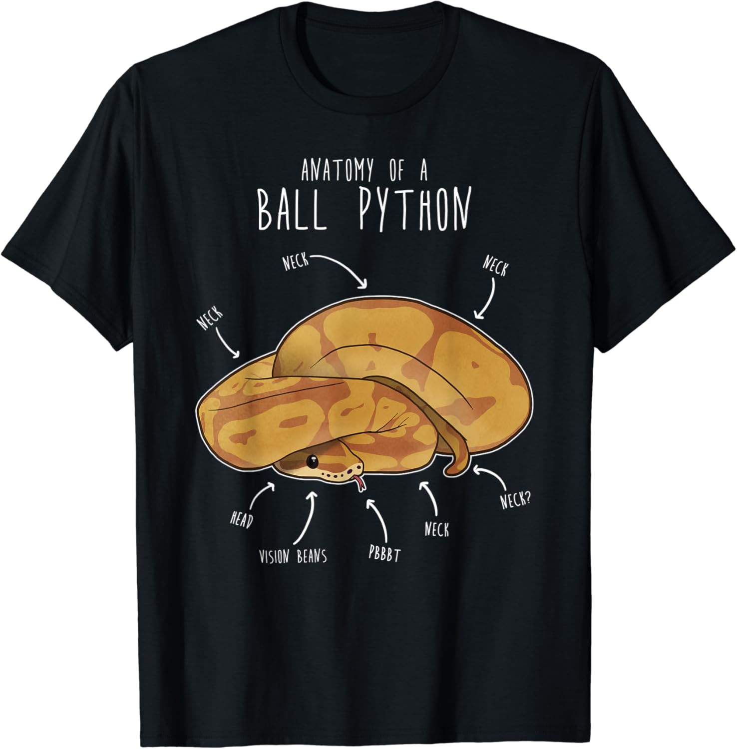 Amazon.com: Anatomy of a Caramel Ball Python, Funny Reptile Snake Lover ...