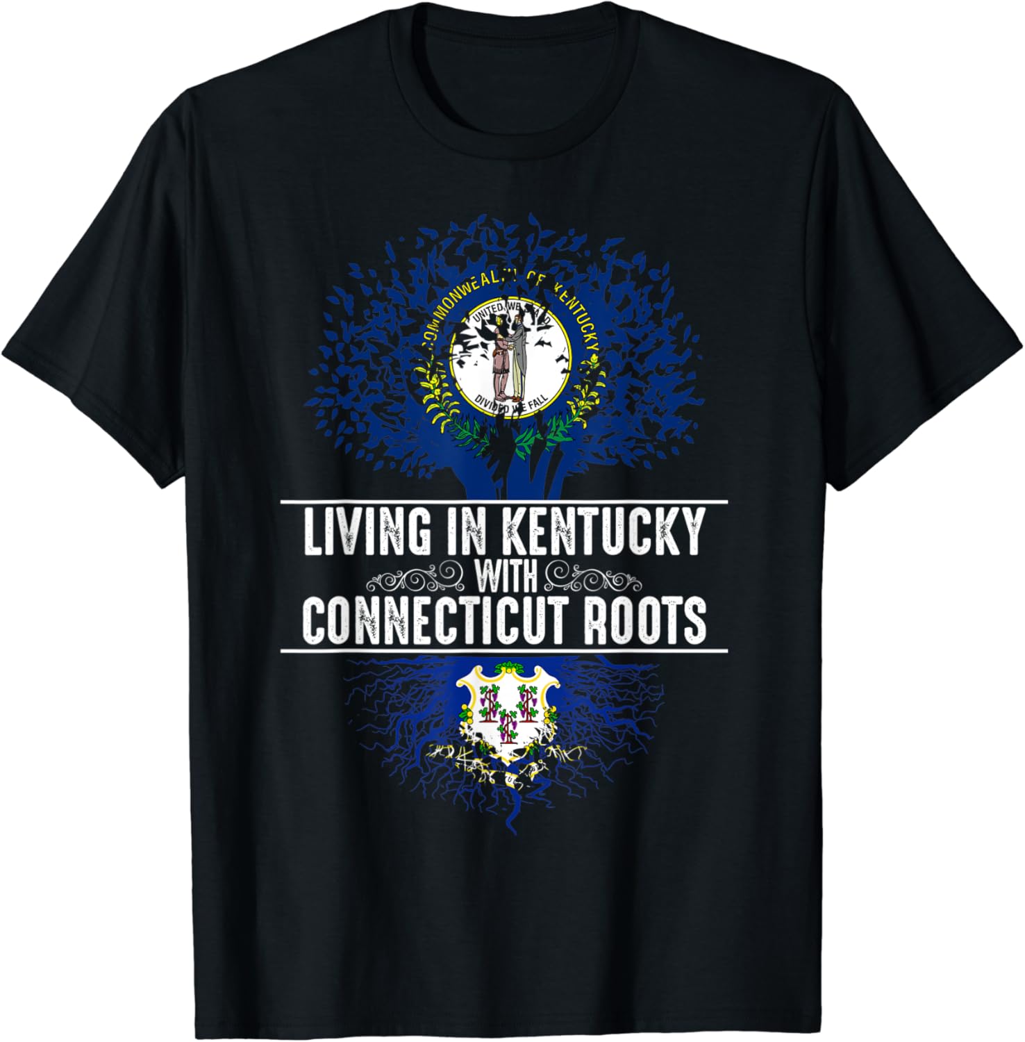 Amazon.com: Kentucky Home Connecticut Roots State Tree Flag Gift T ...