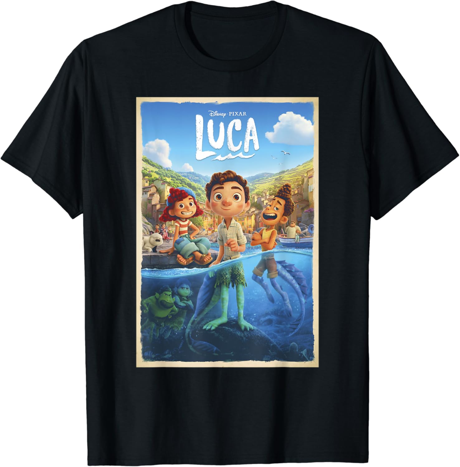 Amazon.com: Disney Pixar Luca Movie Poster T-Shirt: Clothing