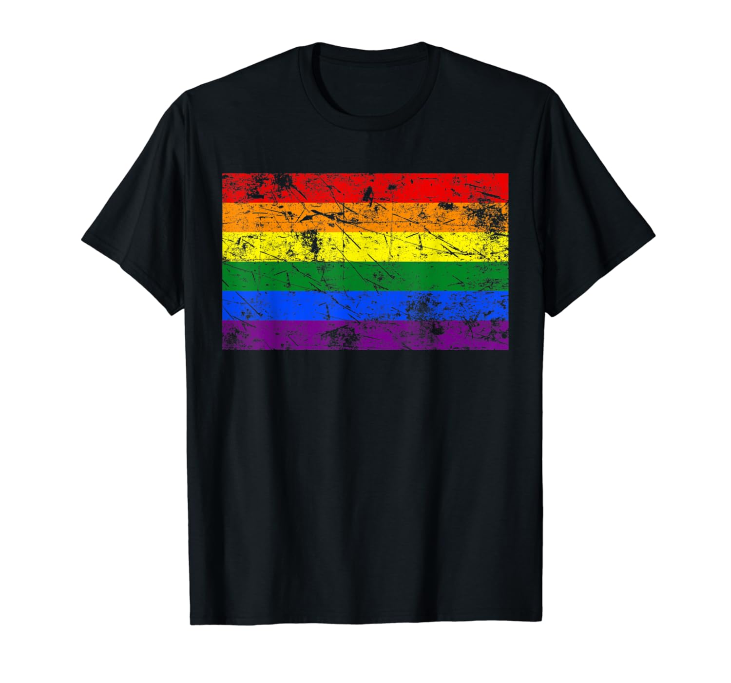 Pride Rainbow Flag LGBT Gay Lesbian Vintage T-Shirt: Amazon.co.uk: Clothing