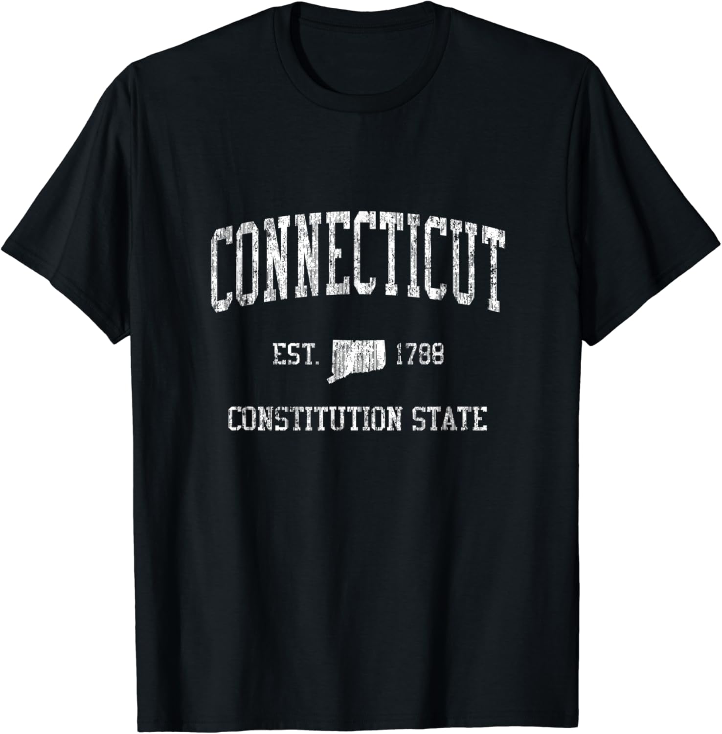 Amazon.com: Retro Connecticut T Shirt Vintage Sports Tee Design ...