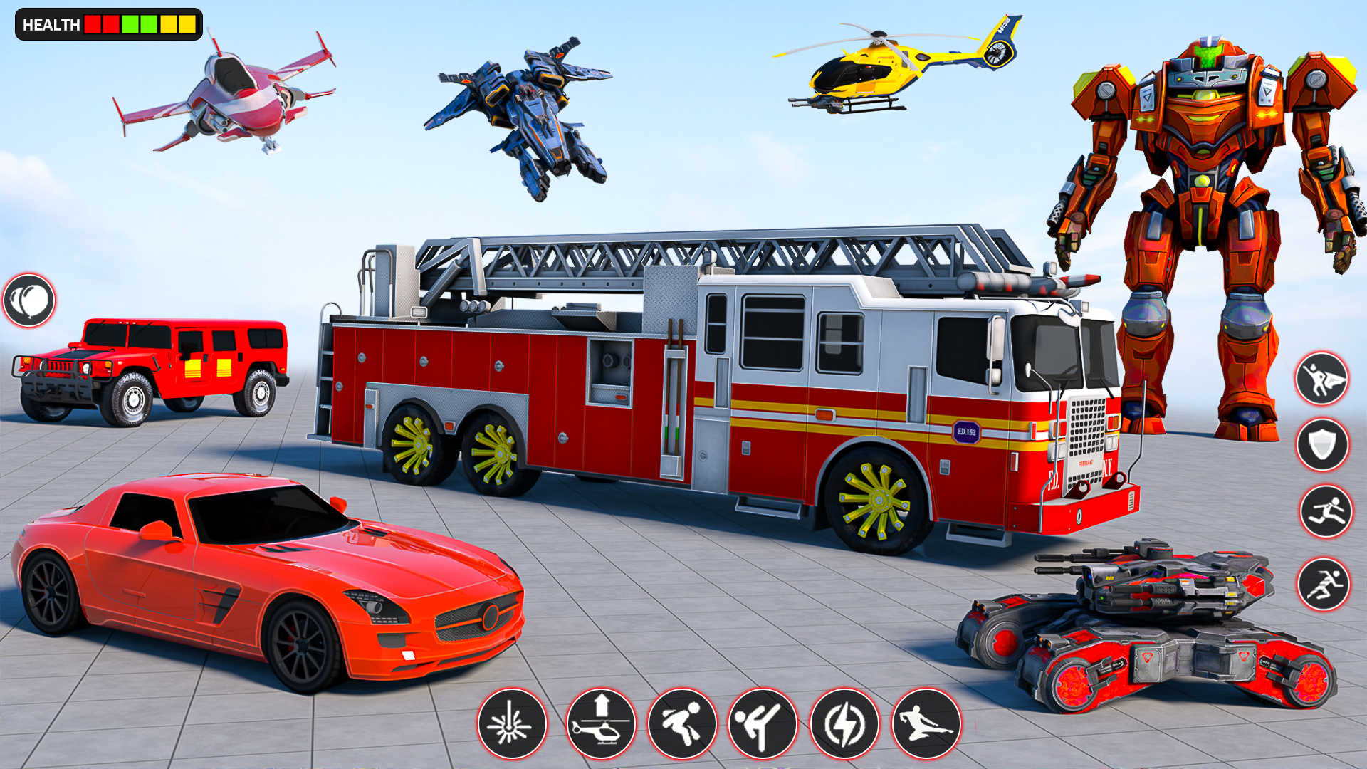 Rescue Robot Truck Game - Flying Fire Truck Transform Robot Games ...