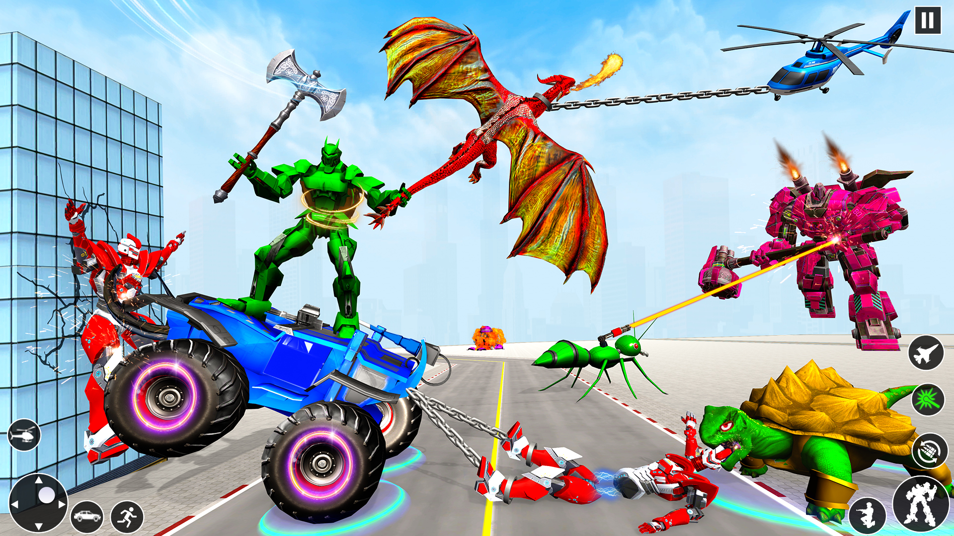 Futuristic Turtle Robot Transform War City Battle Attack: Animal Robot ...