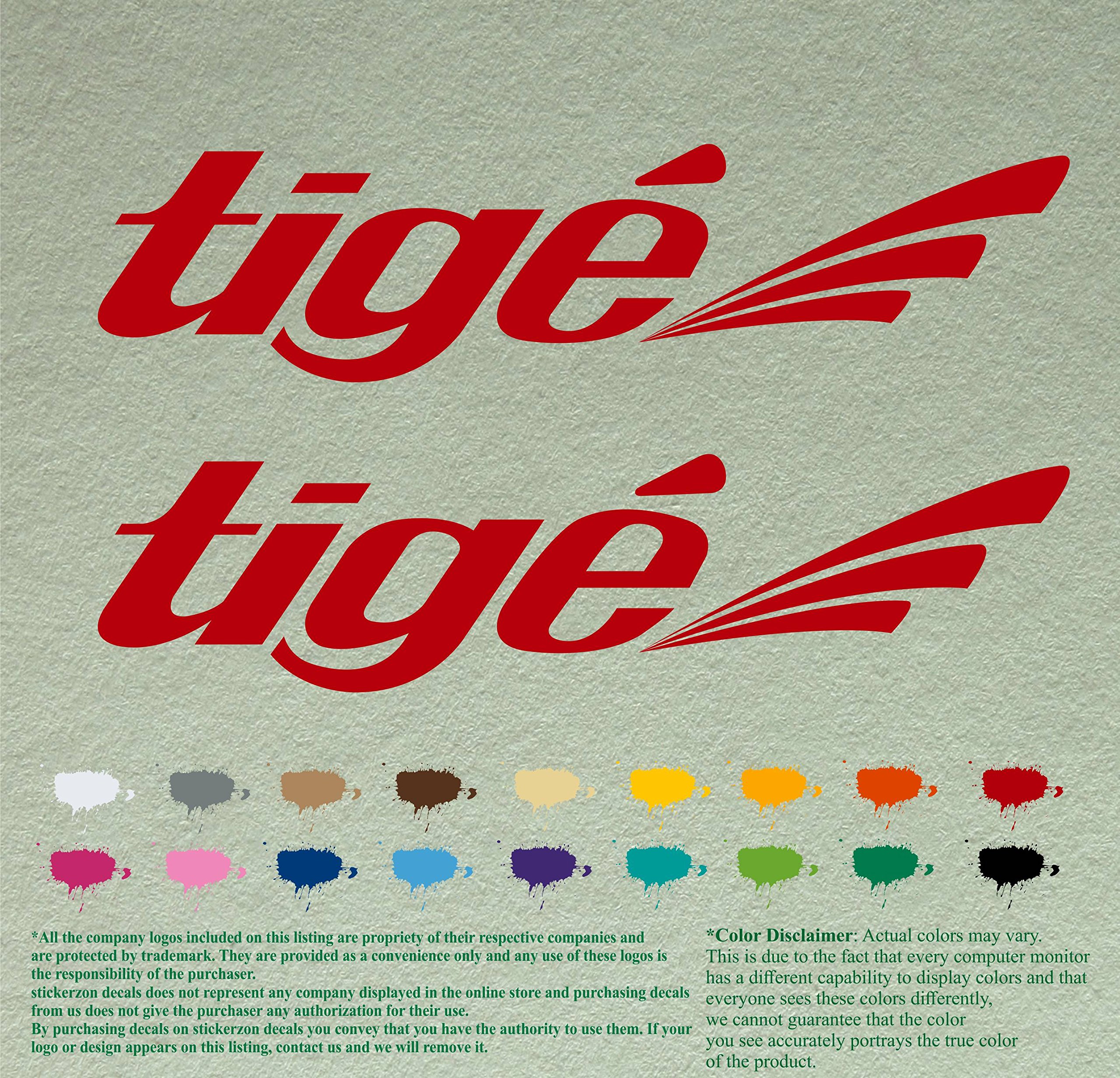 Amazon.com - Pair of Tige Boats Compatible Replacement Decals Vinyl ...