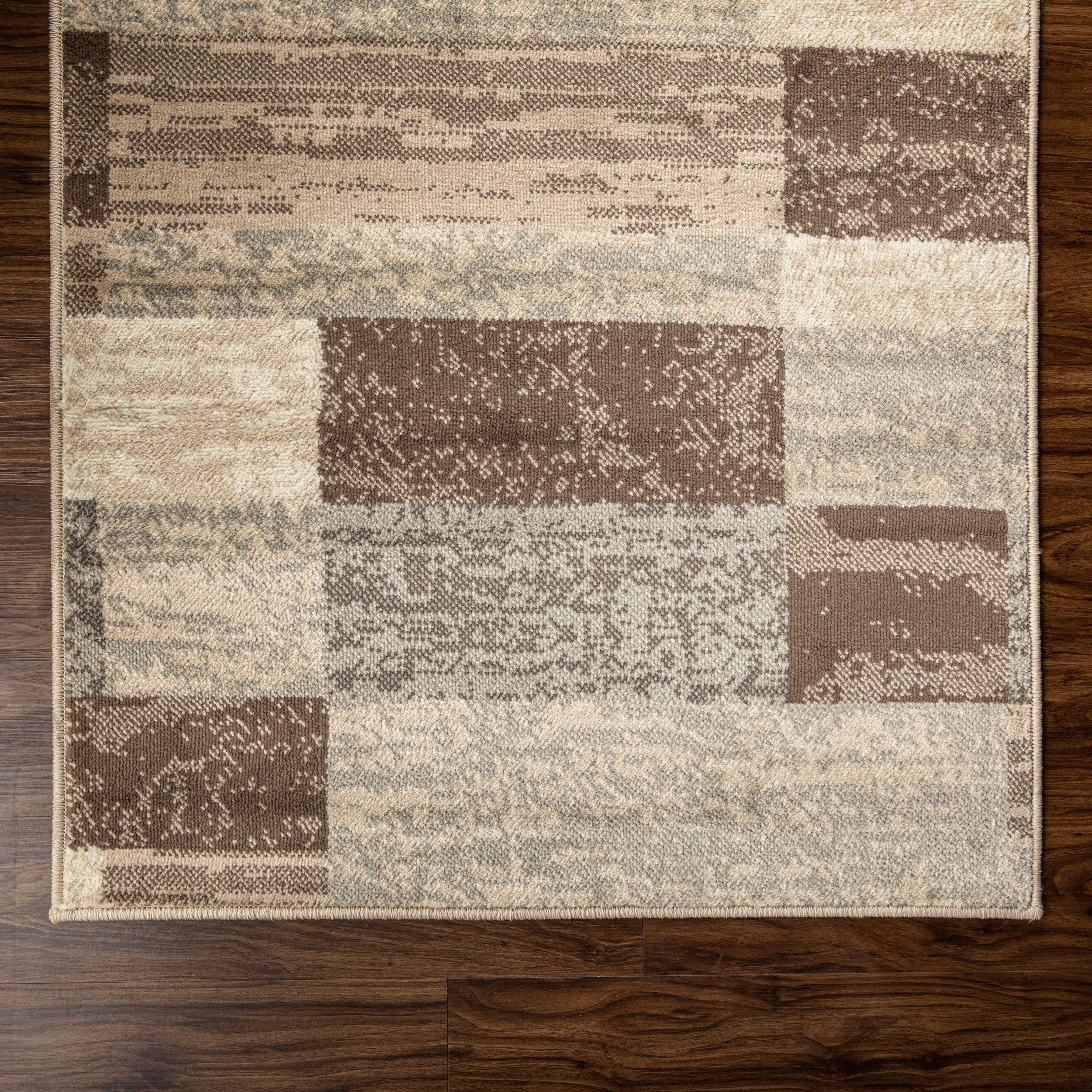 SUPERIOR Rockwood Modern Geometric Patchwork Polypropylene Indoor Area ...