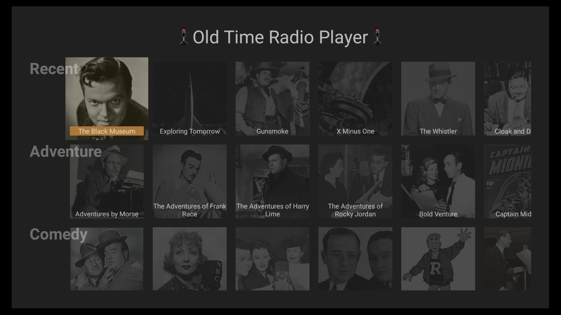 Old Time Radio Player for Fire TV - App on Amazon Appstore