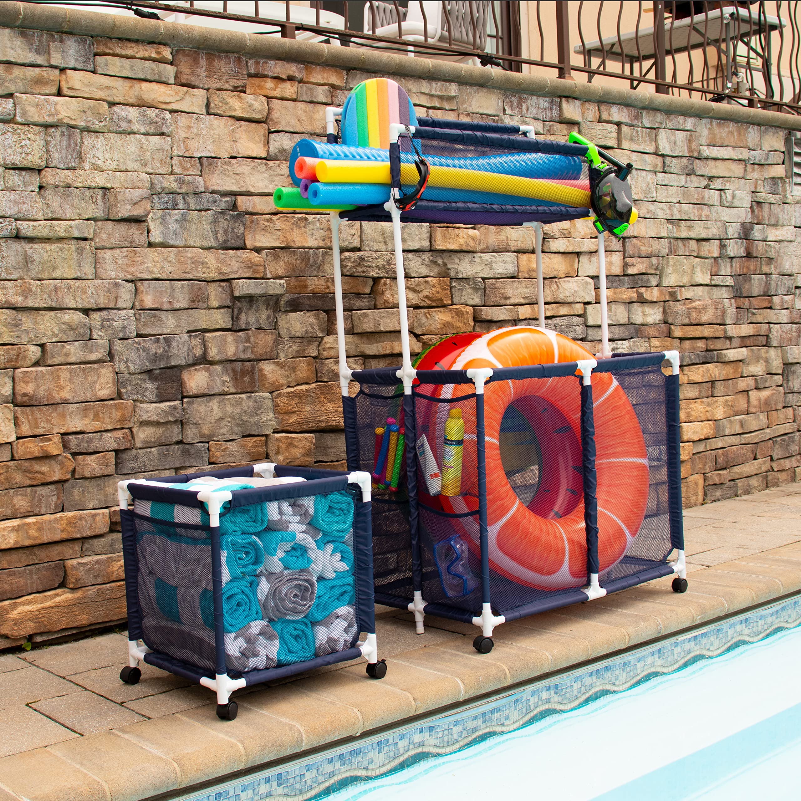 Pool Bins Pool Storage Equipment Organizer Holder - Noodles, Toys ...