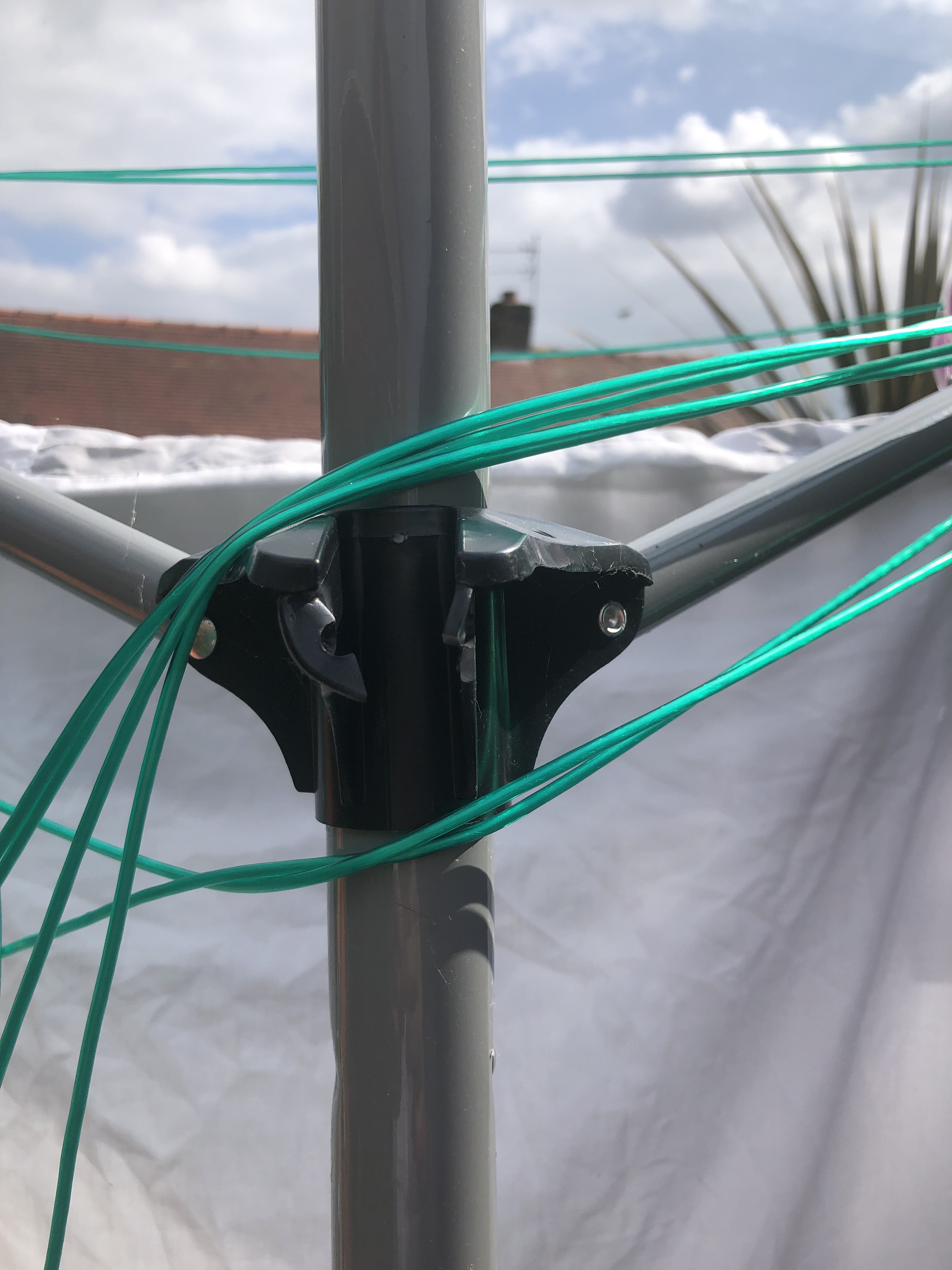 30m 3-Arms Rotary Garden Washing Line Clothes Airer Dryer Pole Powder ...