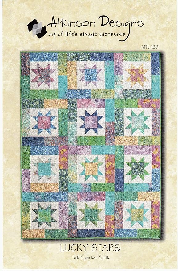 Amazon.com: Lucky Stars Quilt Pattern : Atkinson Designs: Arts, Crafts ...