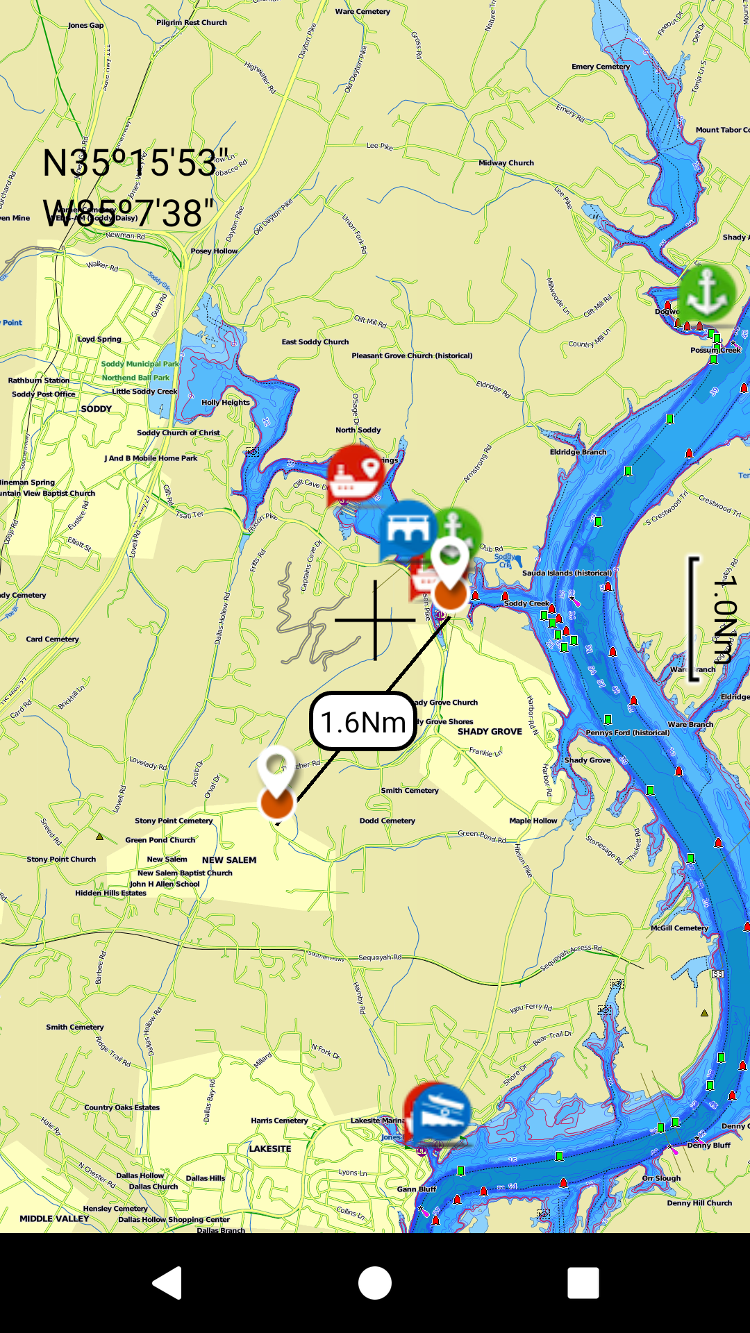 Aplicación Chickamauga lake Fishing Chart en Amazon Appstore