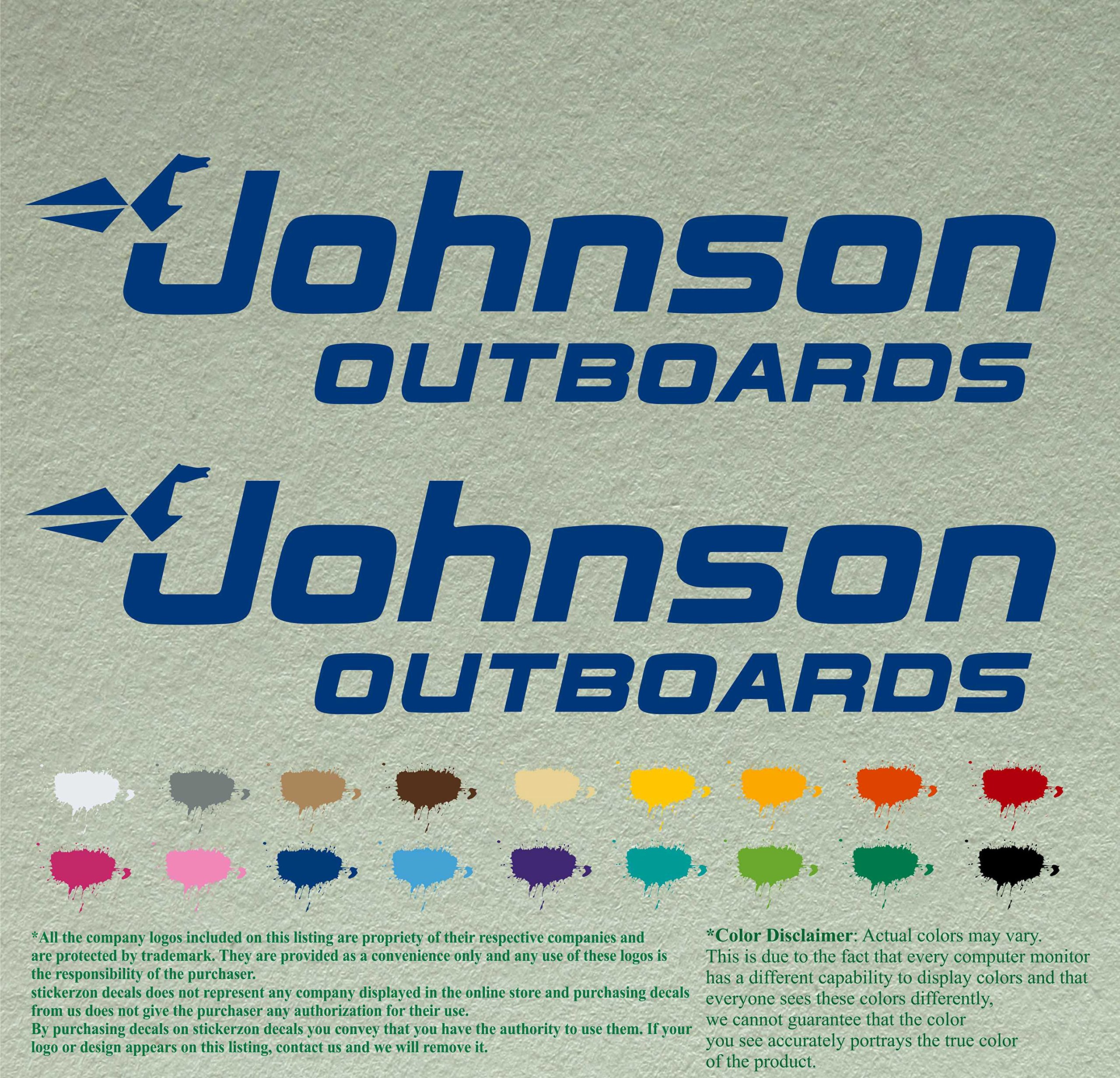 Johnson Outboard Motor Decals Johnson 20hp / 20 Outboard Decal Set