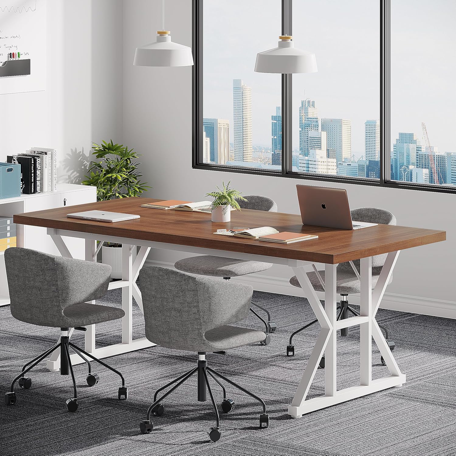 Amazon.com: Vagaconl 6FT Conference Table, 70.86 Inches Small Meeting ...