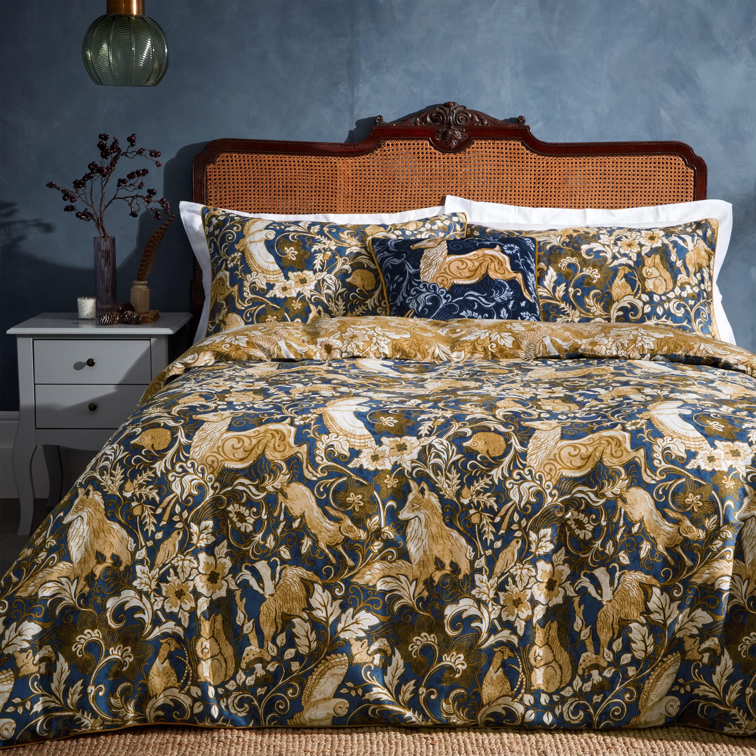 Paoletti Palmeria Duvet Cover and Pillowcase Set, 3 pieces, Emerald ...