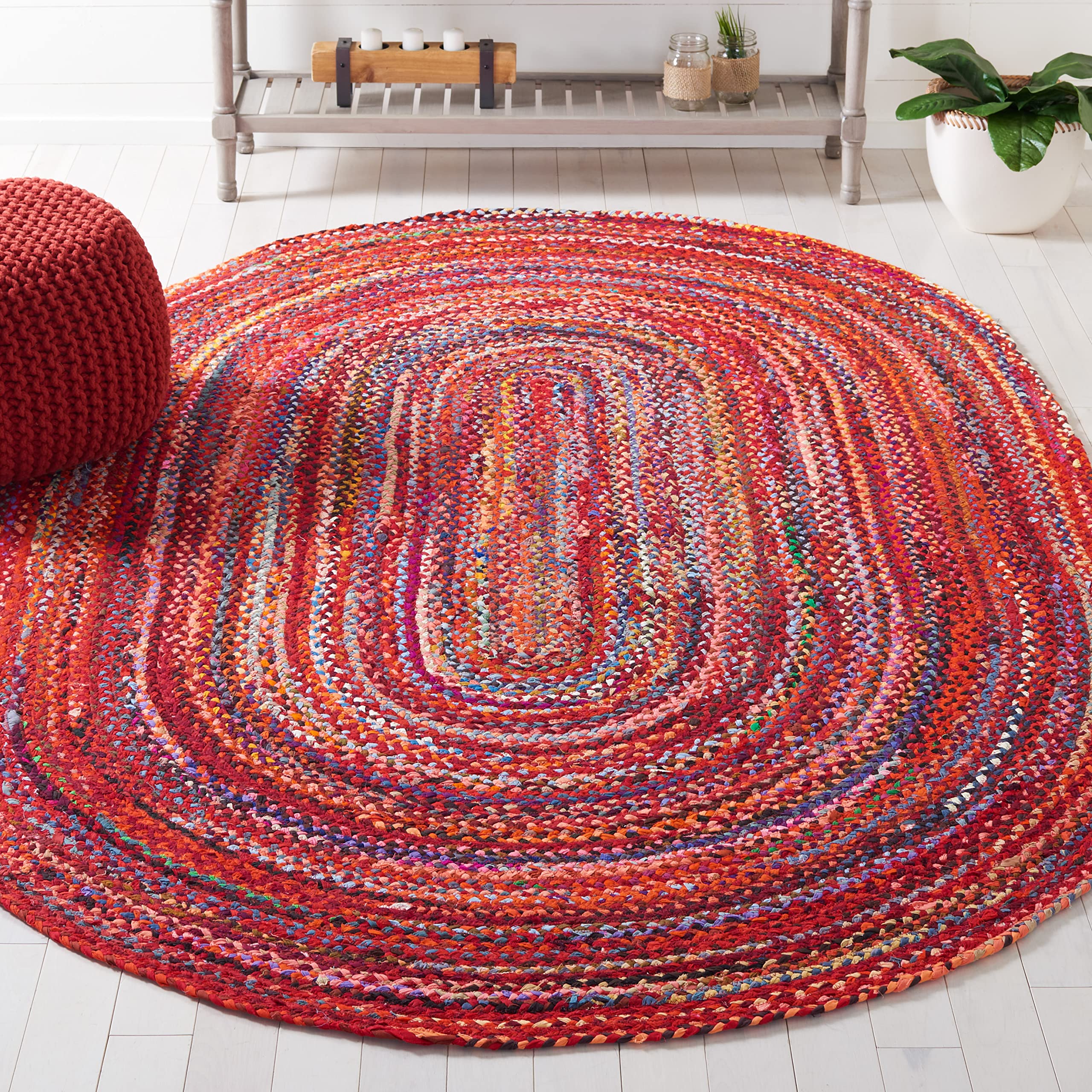 Amazon.com: SAFAVIEH Braided Collection Area Rug - 6' x 9' Oval, Rust ...