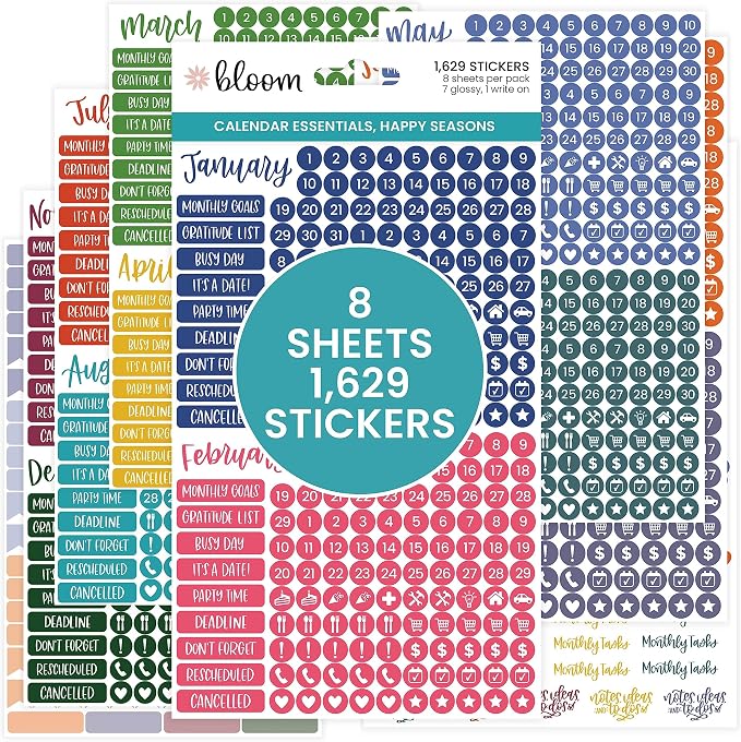 bloom daily planners Bright & Colorful Calendar Essentials Planner ...