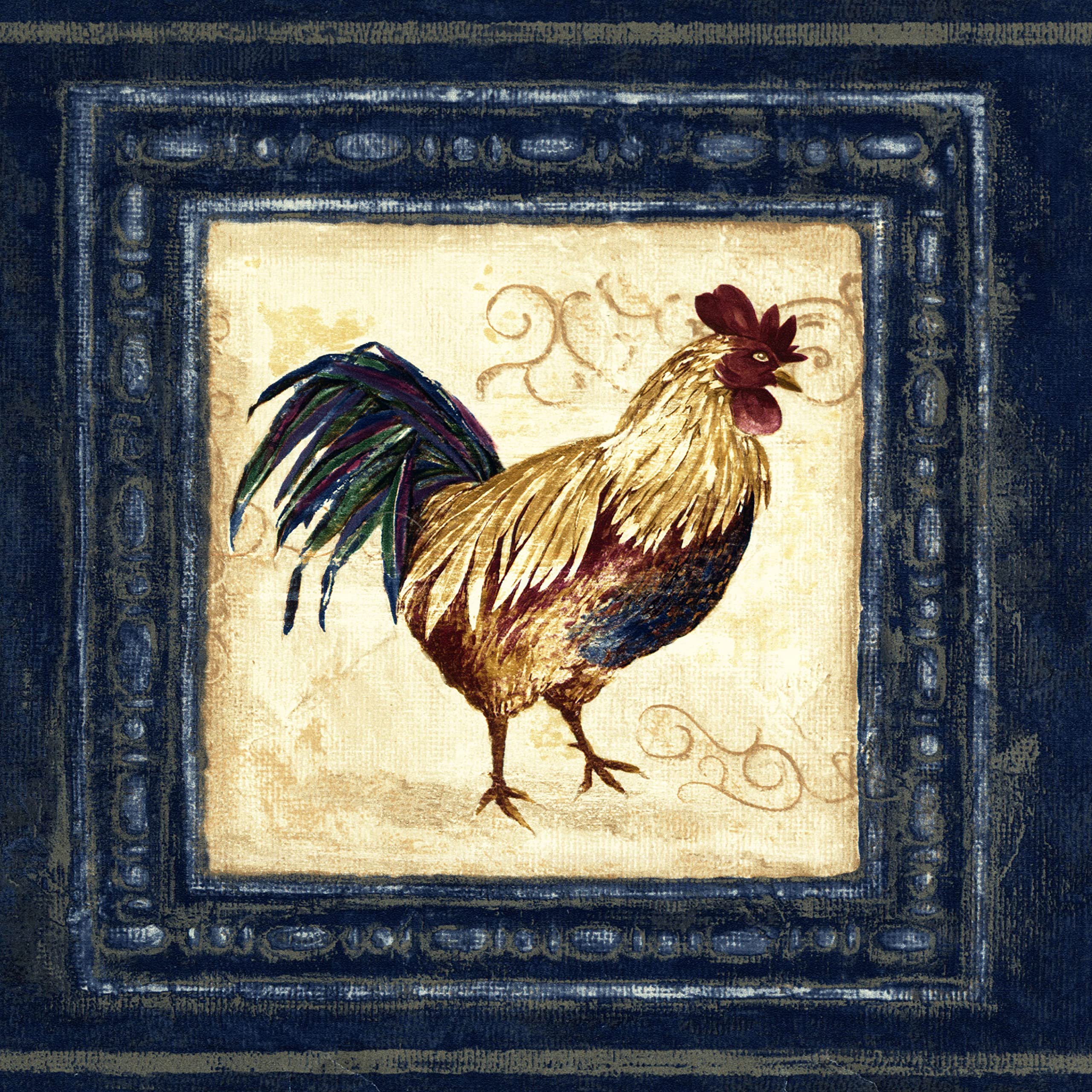 CONCORD WALLCOVERINGS ™ Wallpaper Border Vintage Pattern Roosters in ...