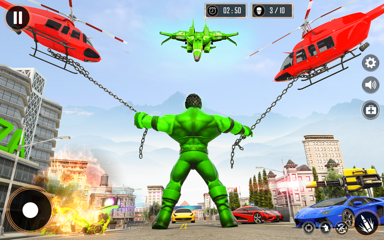 Monster Hero: City Attack Game, Incredible Hulk Green Monster Grand ...