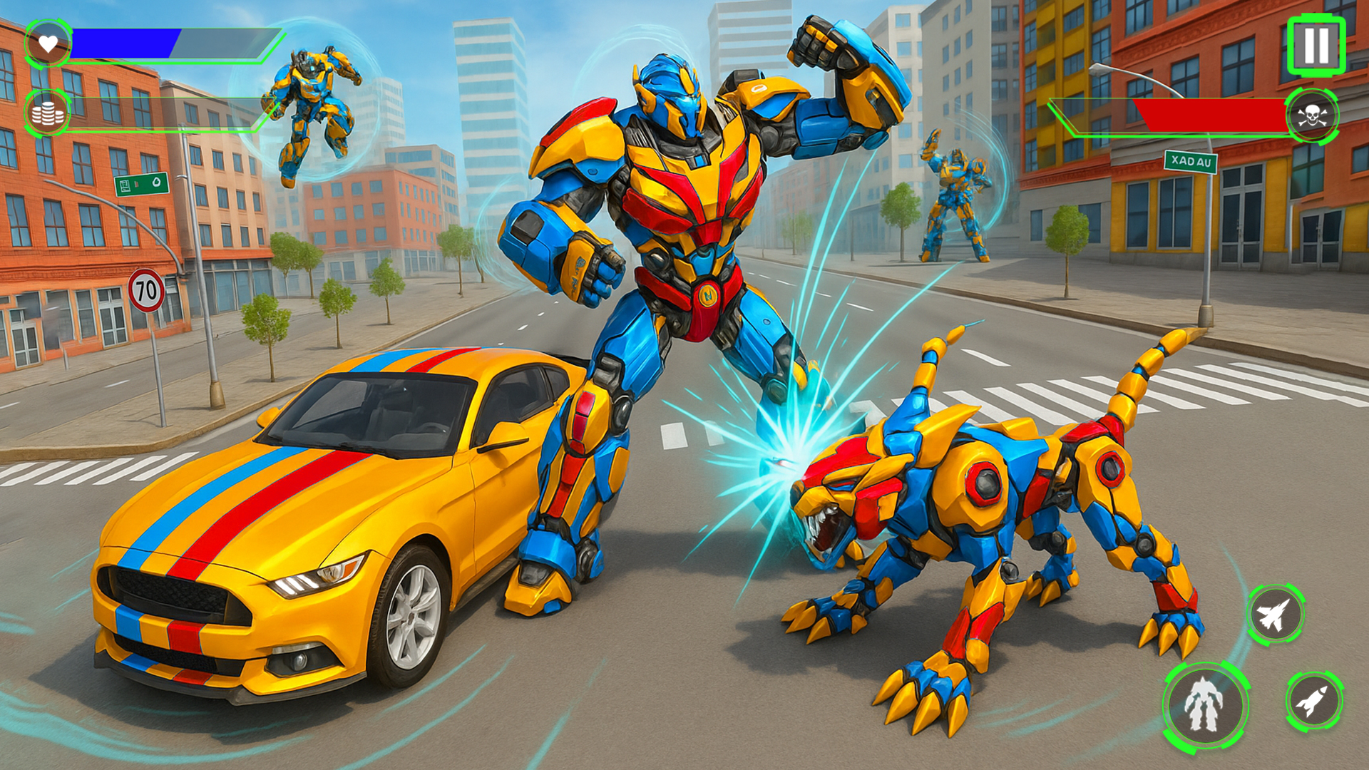 Futuristic Cat Multi Robots Car Transformation Games 3D - Open World ...
