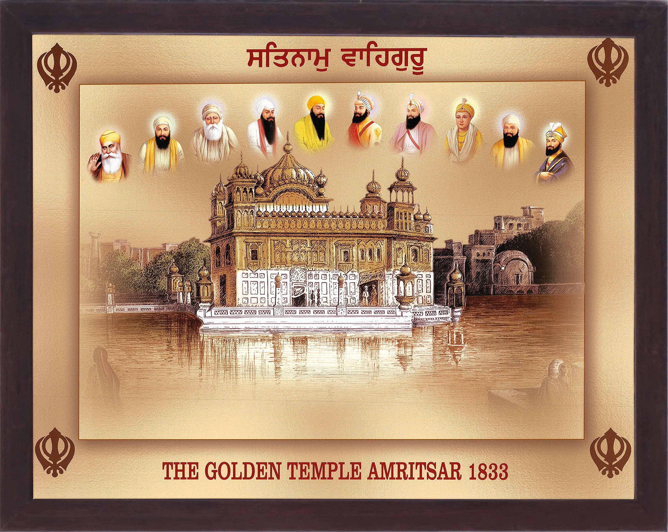 Buy All ten Sikh guru giving blessing from sky to Golden Temple, A rare ...