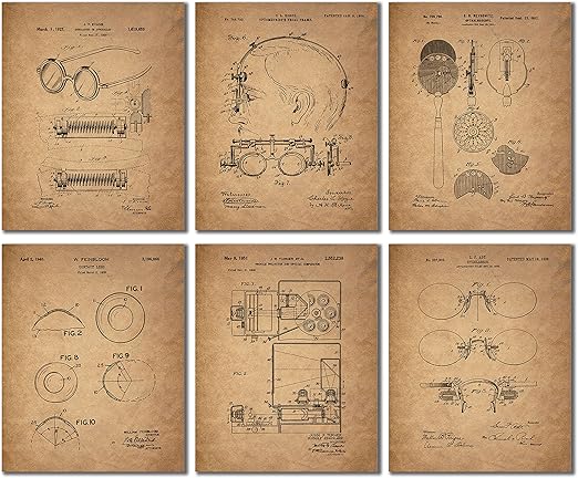 Amazon.com: Optometrist Patent Wall Art Prints - Set Of 6 Eye Doctor ...