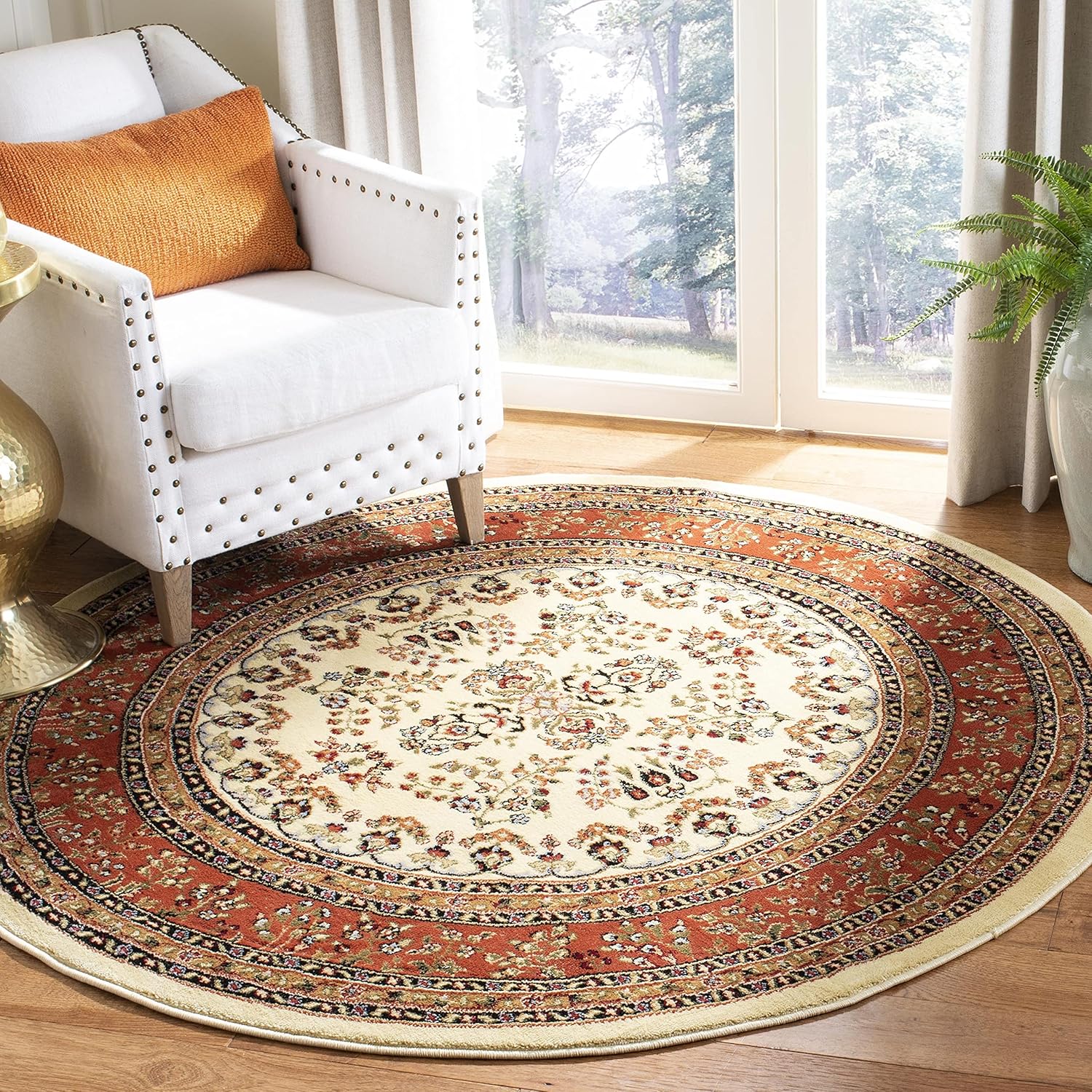 Amazon.com: SAFAVIEH Lyndhurst Collection Area Rug - 8' Round, Ivory ...