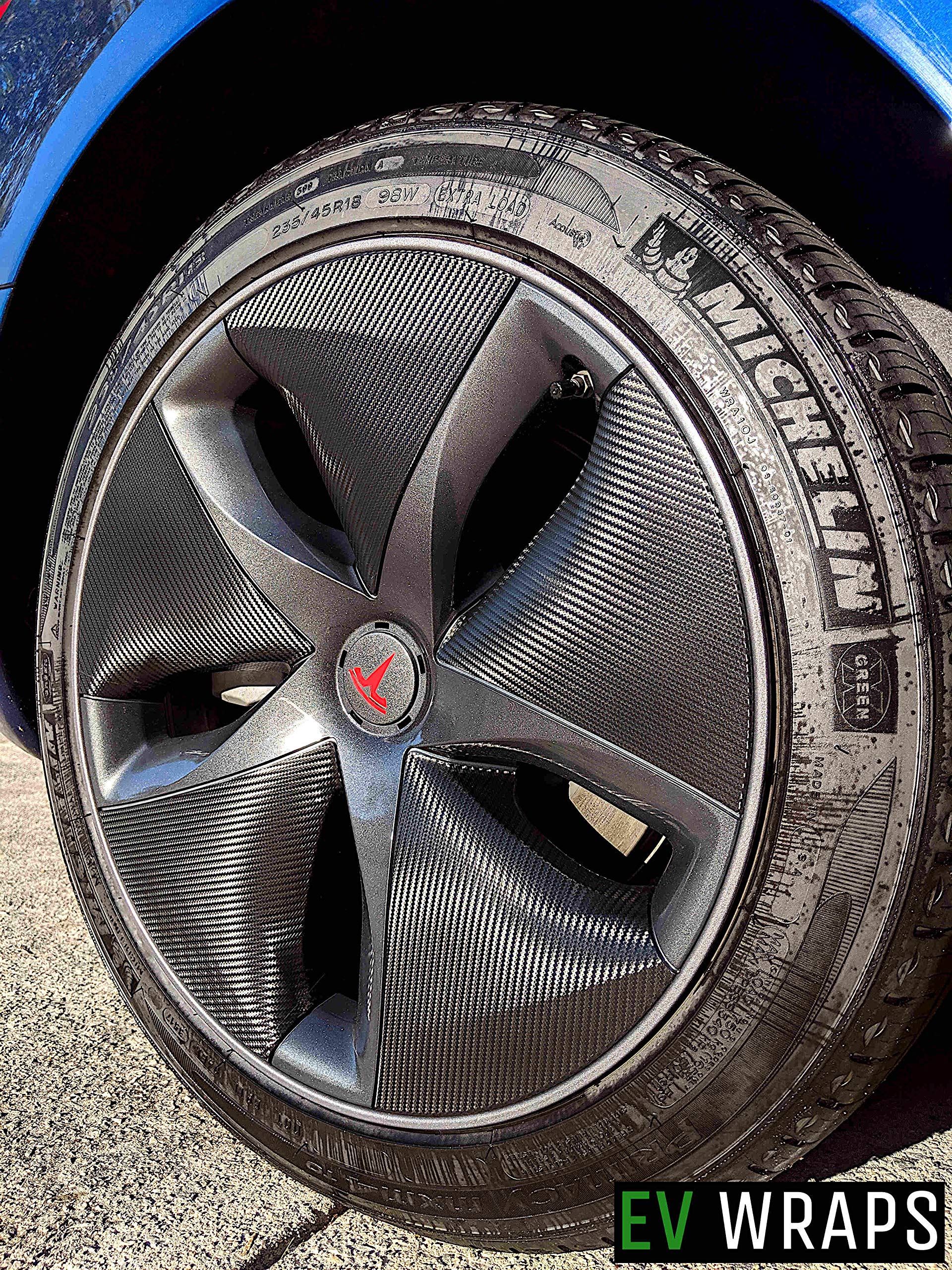 Ev Wraps Tesla Model 3 Aero Wheel Wrap Carbon Fiber | Desertcart INDIA