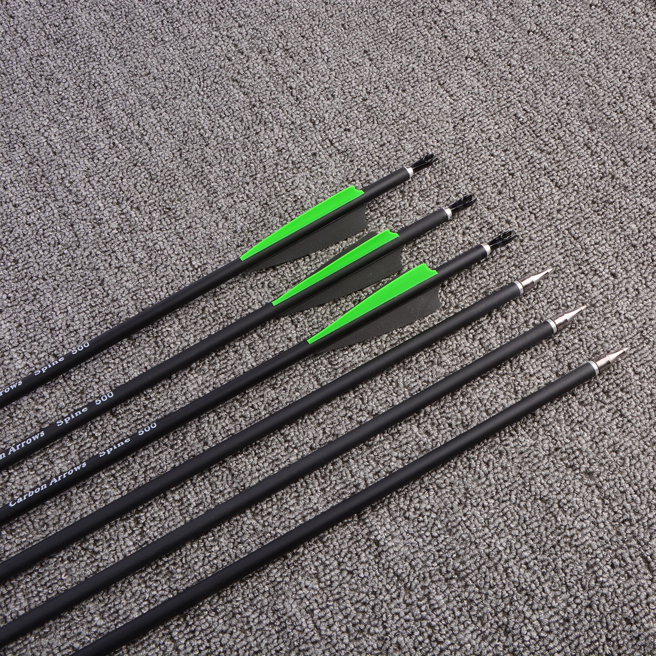 Hunting Arrows Wolfman 31" Carbon Archery Arrows 500 Spine - 12 Pack ...