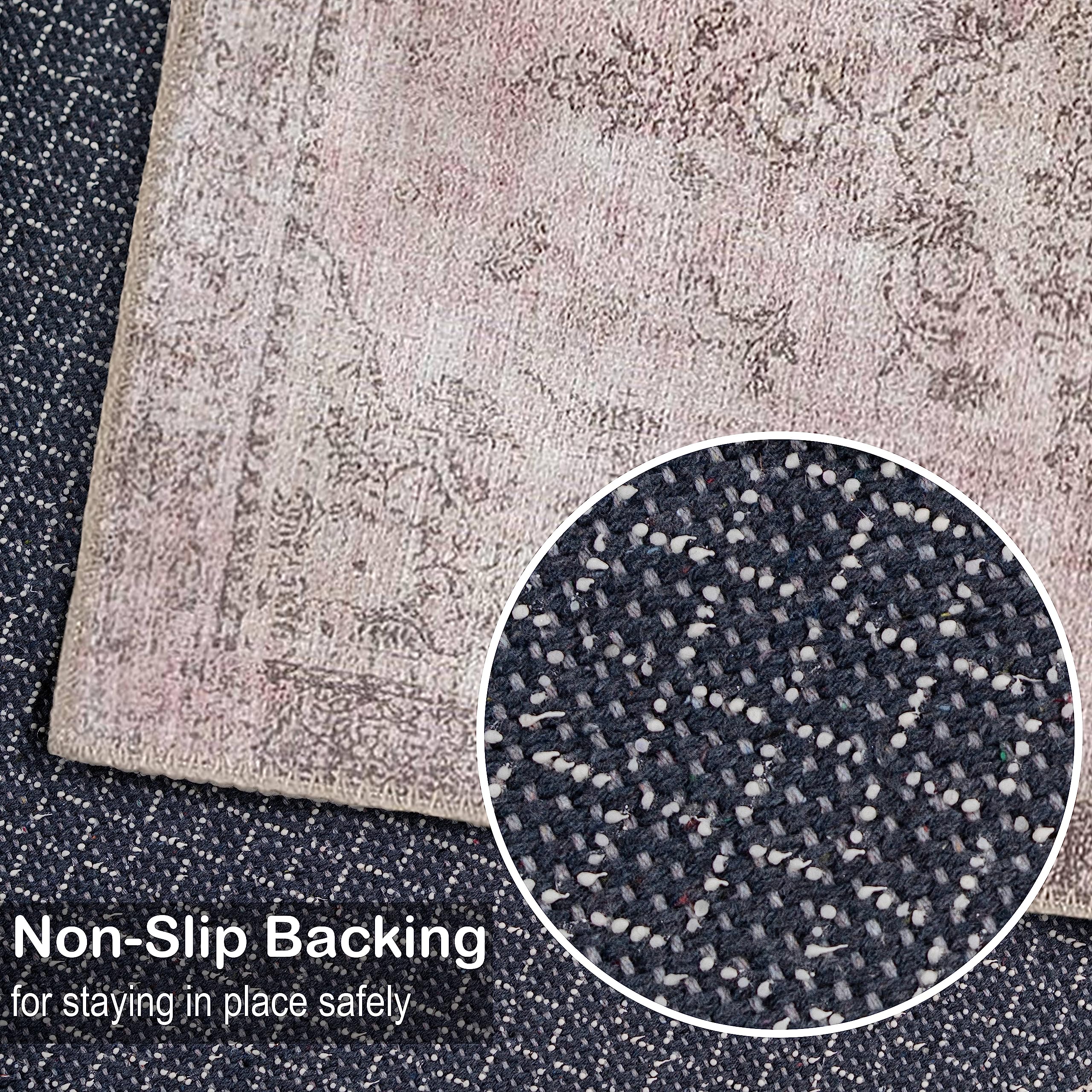 Adiva Rugs Machine Washable Area Rug with Non Slip Backing for Living ...