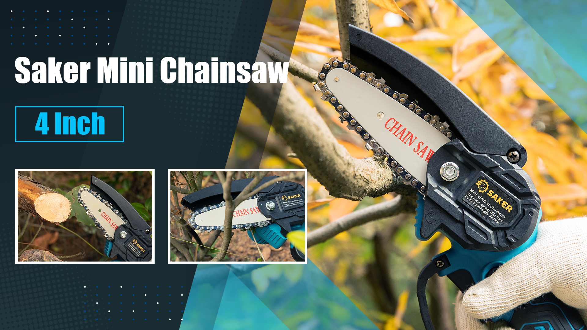 Watch Saker Mini Chainsaw,Give you a better cutting experience! on ...