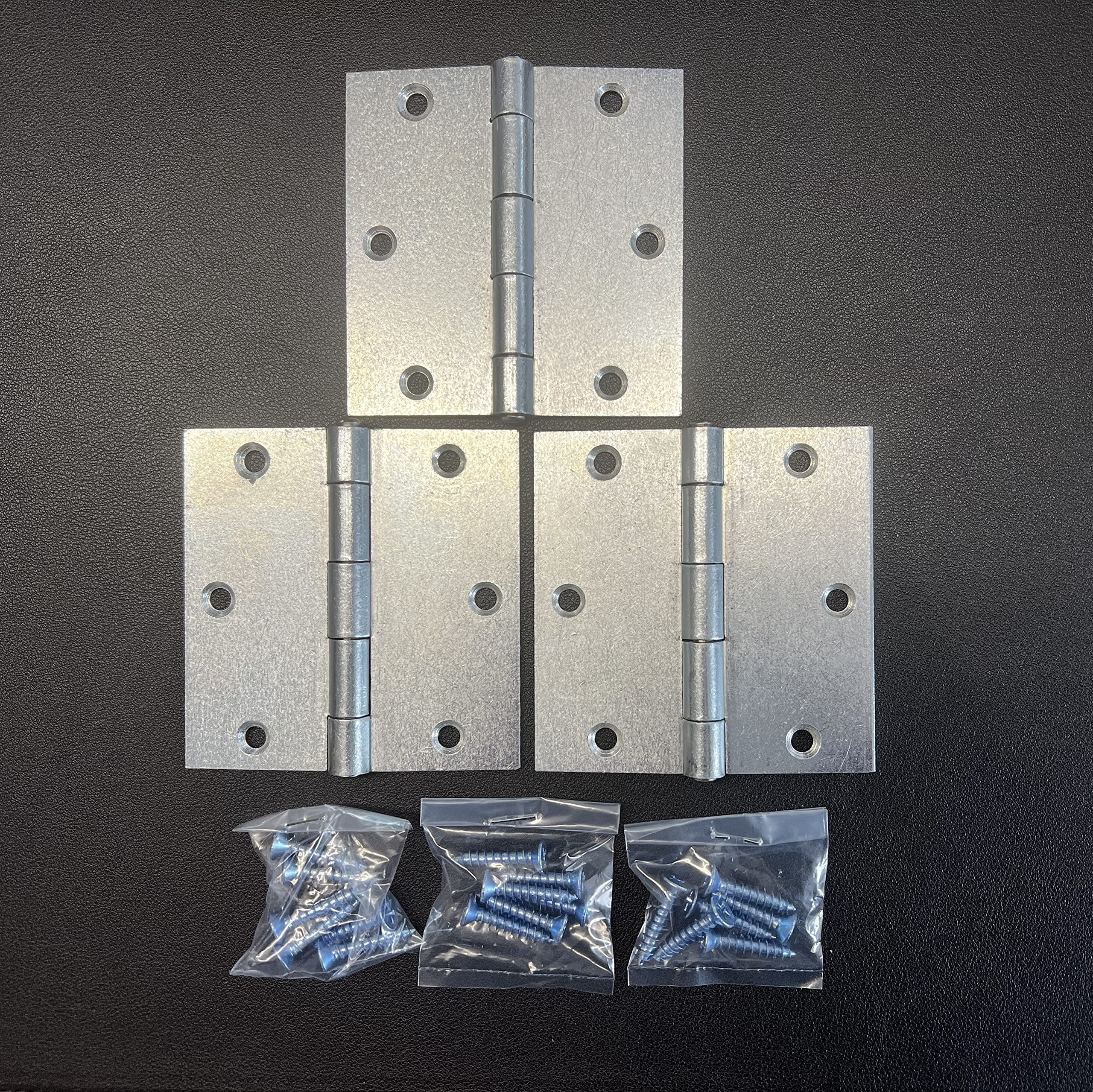 Steel Door Hing with Zinc Plated Square Hinge 3.5" - Amazon.com