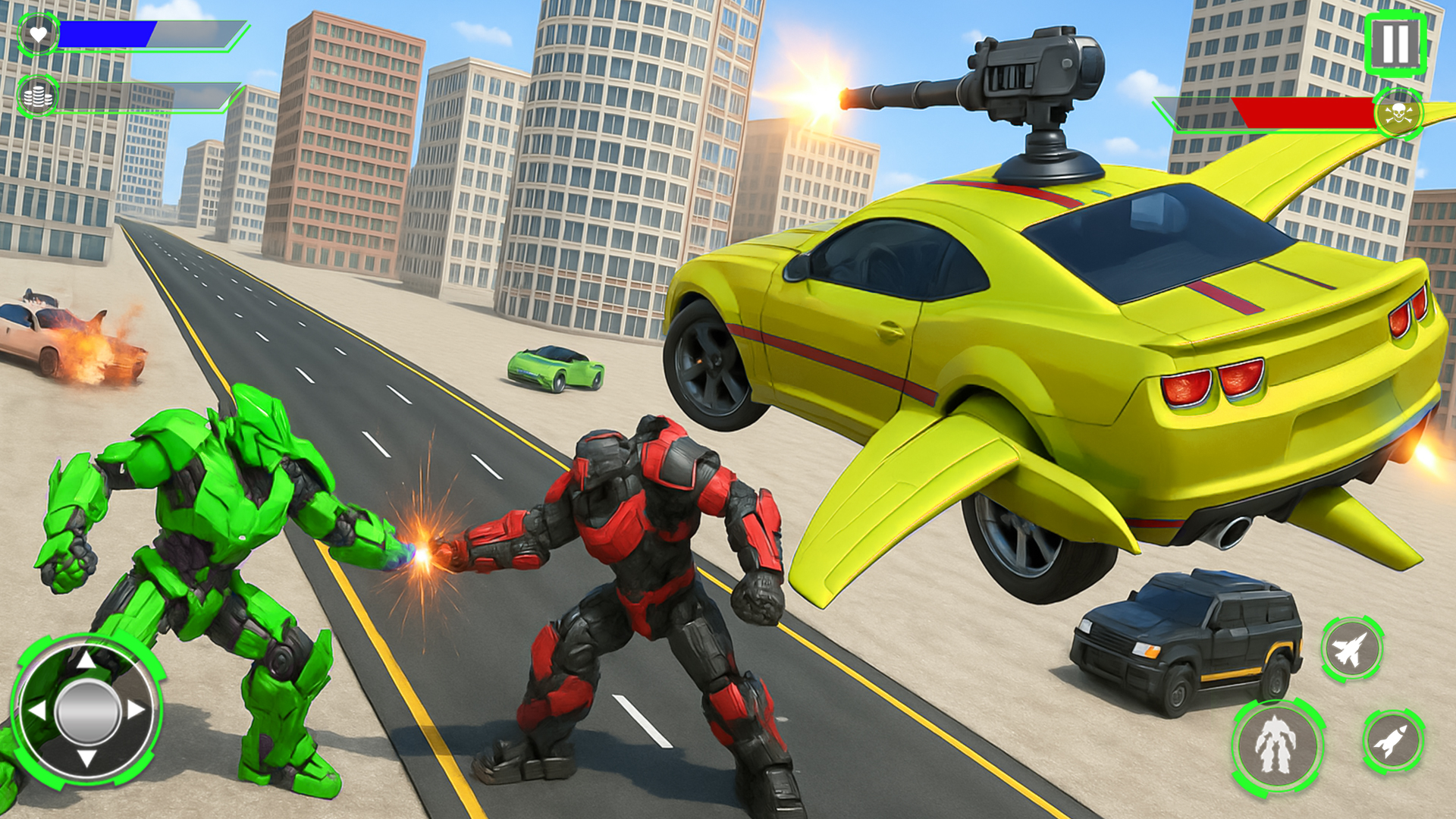 Open World Flying Car Transformation Mech Robot Shooting Games 3D ...