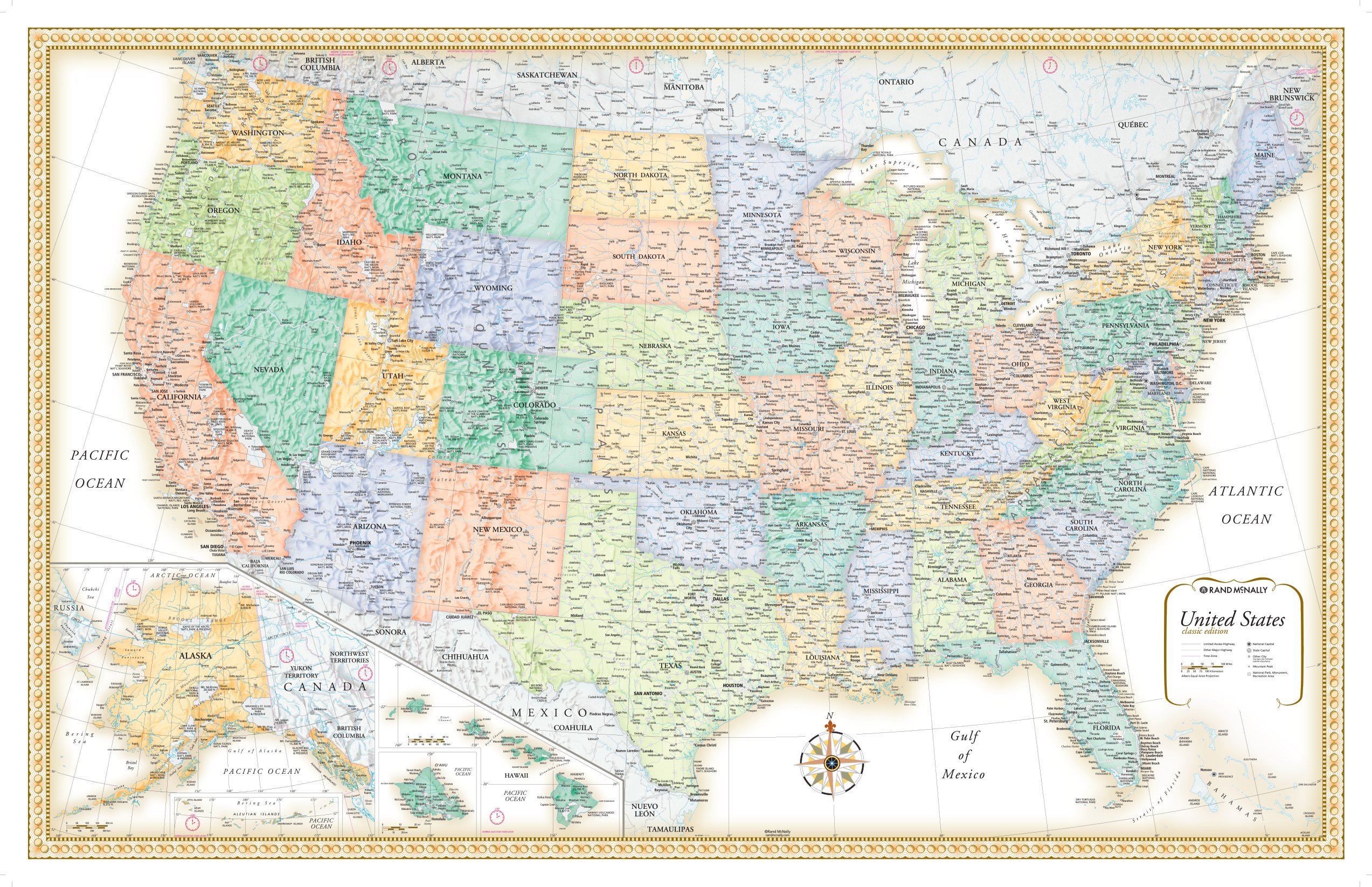 Rand Mcnally Classic Us Map: Rand McNally and Company: 9780528002328 ...