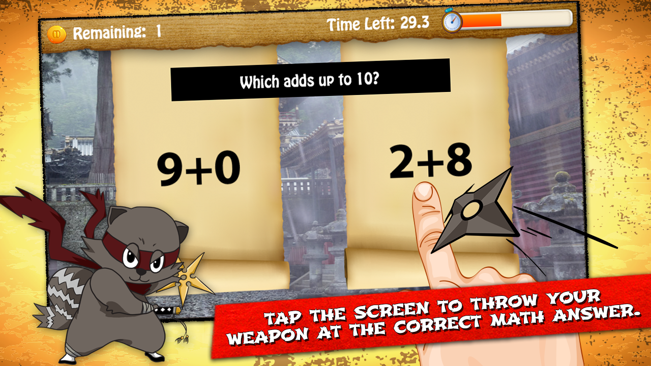 Raccoon Ninja Master: Addition Subtraction Games and Problems for Fast Basic Kindergarten Math ...
