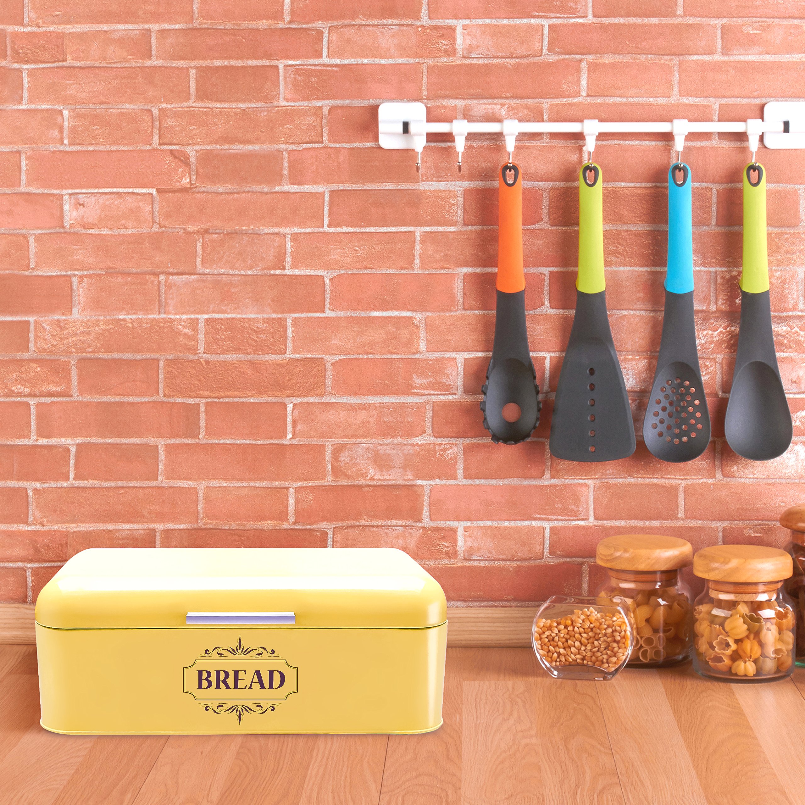 Buy AllGreen Vintage Bread Box Container for Kitchen Decor Stainless ...