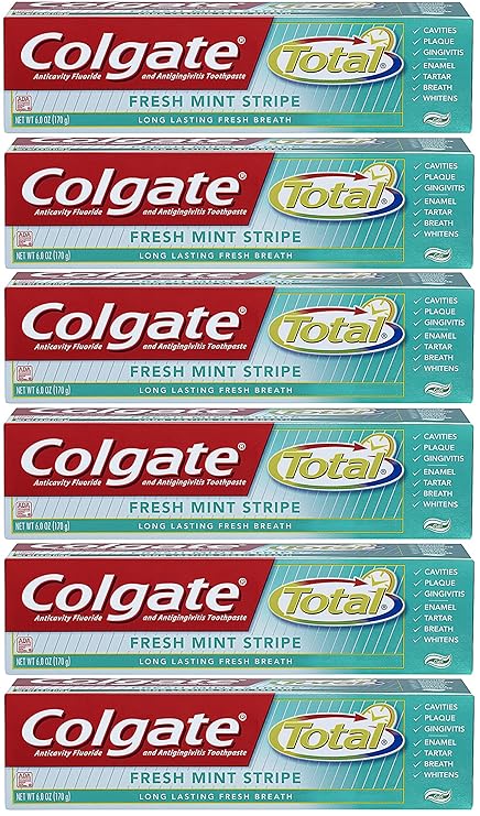 Amazon.com: Colgate Total Fresh Mint Stripe Gel Toothpaste - 6 ounce (6 ...