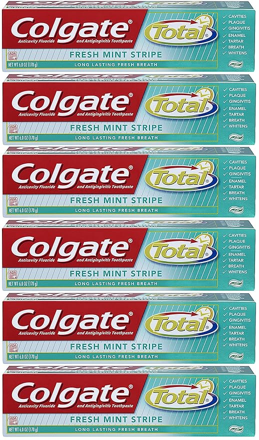 Amazon.com: Colgate Total Fresh Mint Stripe Gel Toothpaste - 6 ounce (6 ...