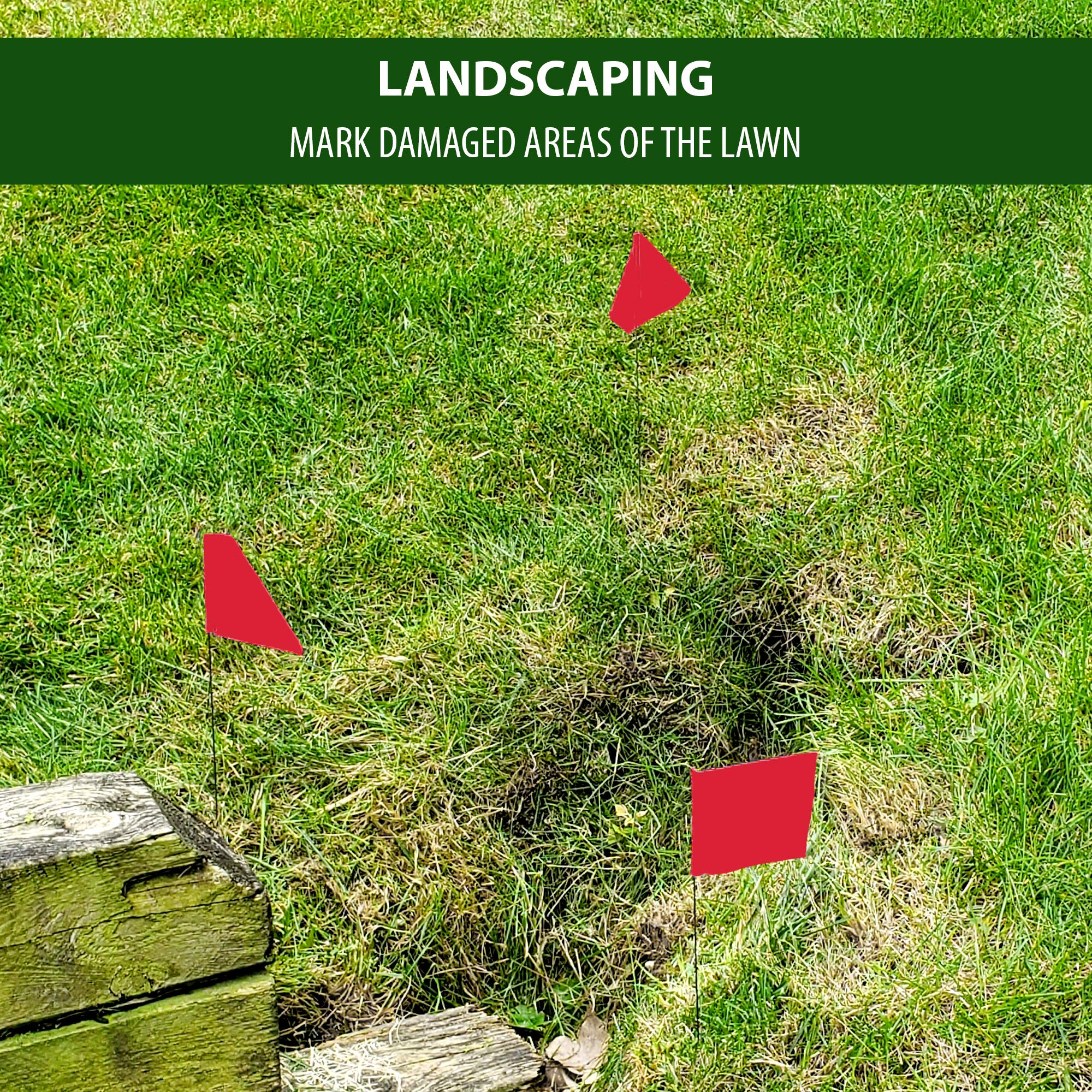 Red Marking Flags 100 Pack - ACE Supply - 4x5-Inch Red Flag on 15-Inch ...