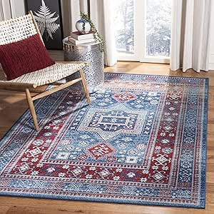 Amazon.com: SAFAVIEH Kazak Collection Area Rug - 9' x 12', Red & Blue ...